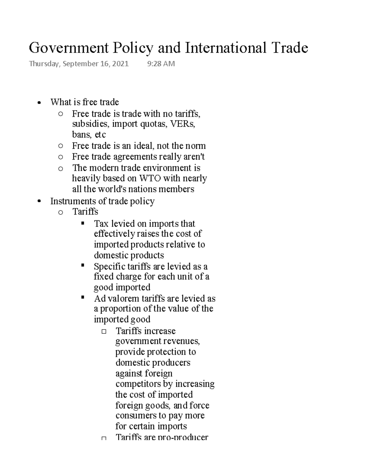 Government Policy and International Trade - What is free trade Free ...