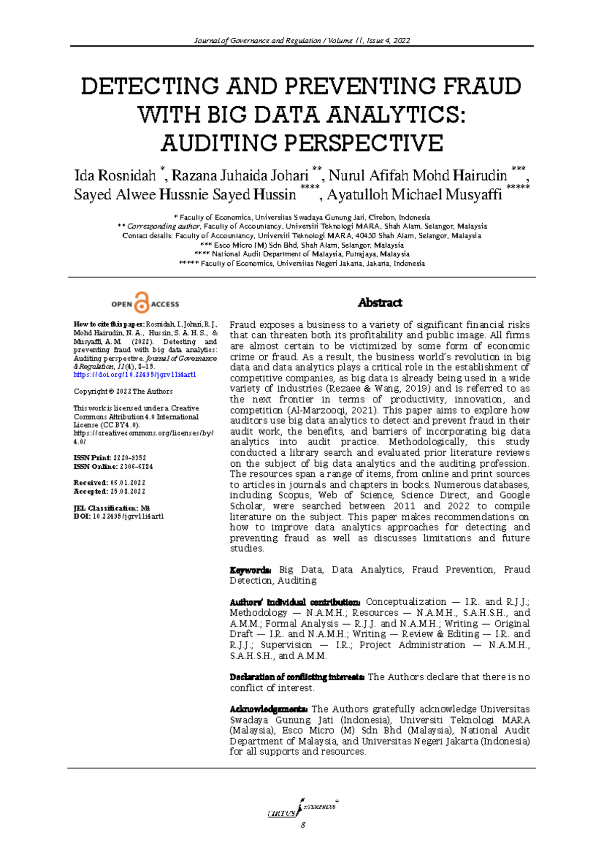 Detecting and Preventing Fraud with Biig Data Analytics Auditing Perspective - DETECTING AND ...