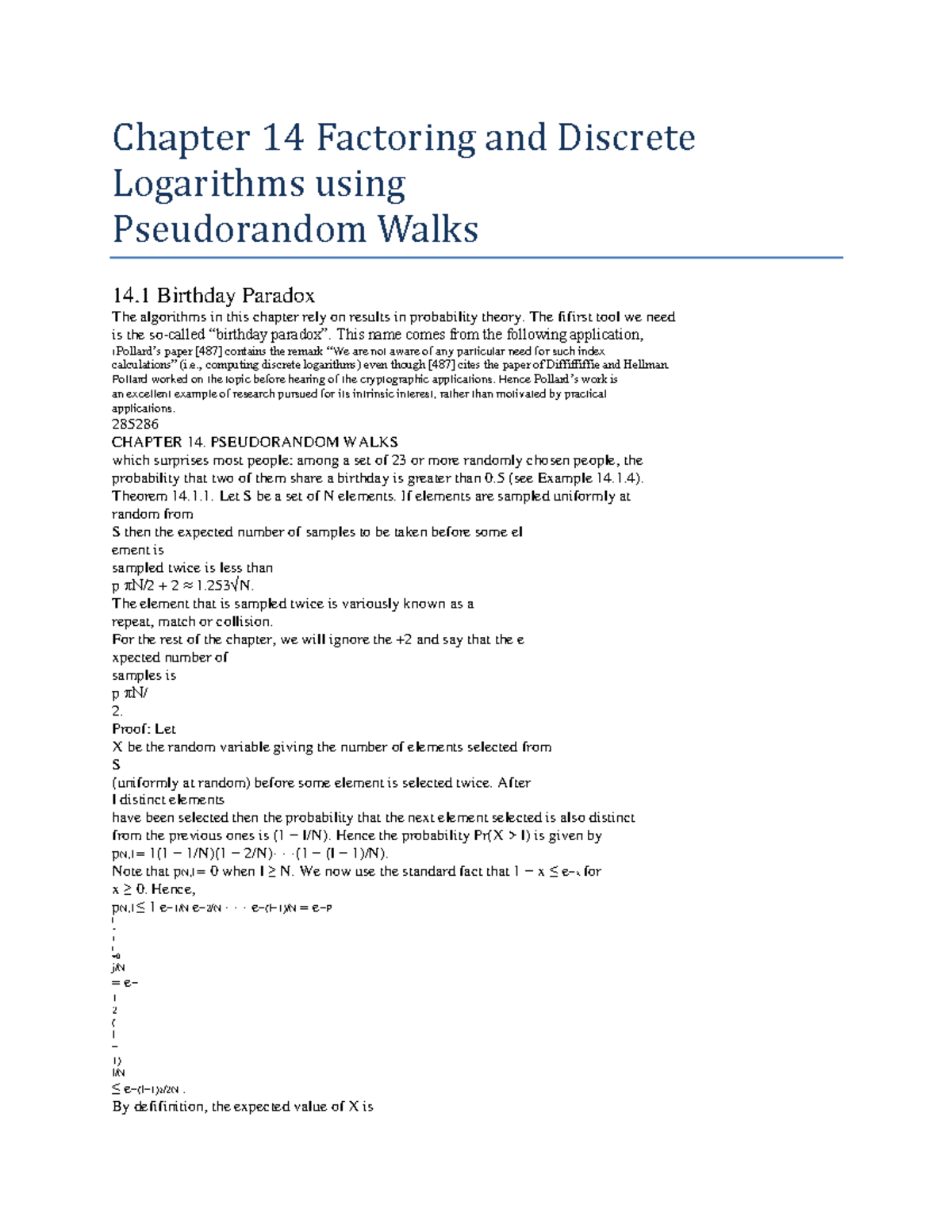 Chapter 14 Factoring and Discrete - Chapter 14 Factoring and Discrete Logarithms using ...