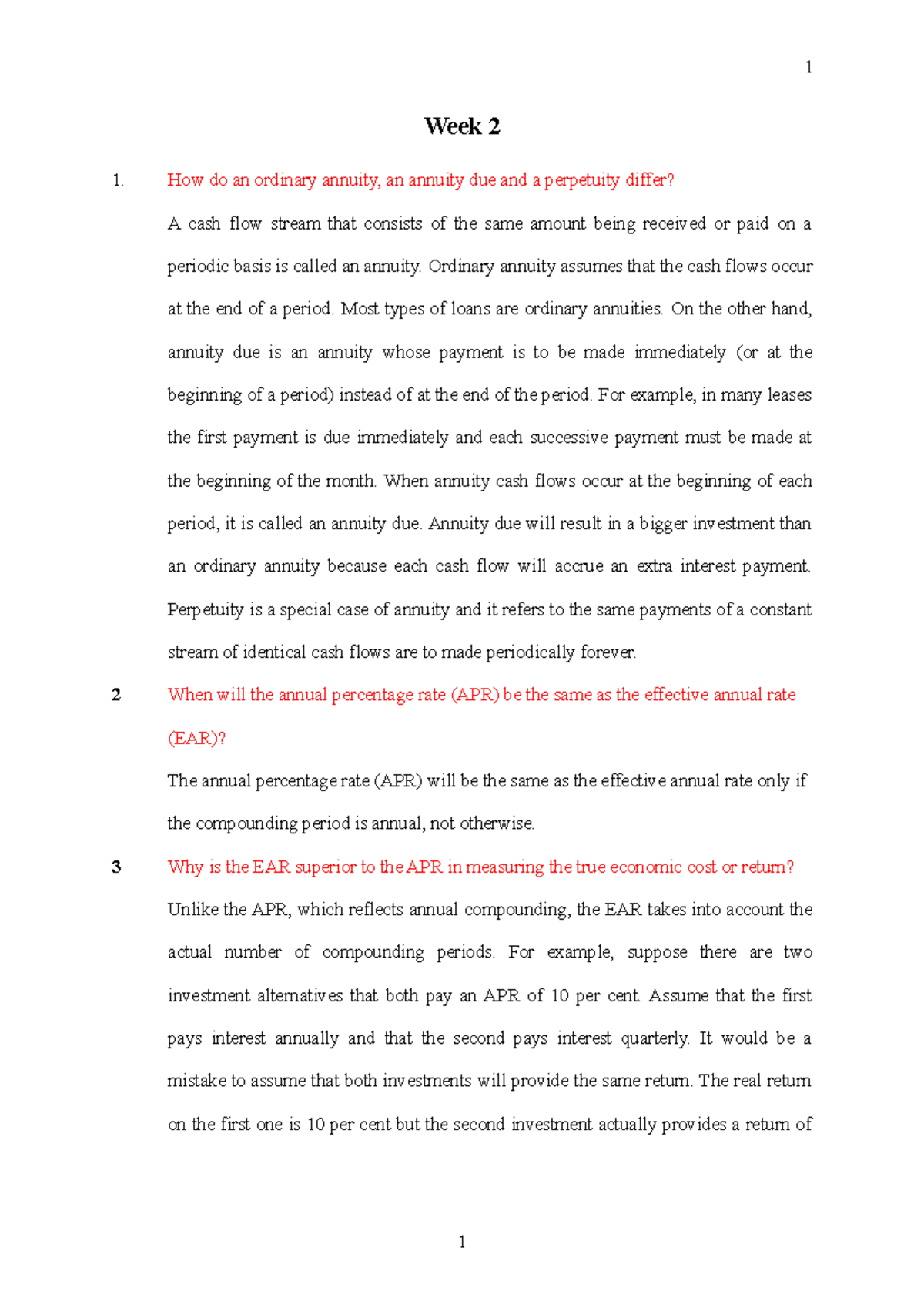Questions+week+2+with+answers - Week 2 How do an ordinary annuity, an ...
