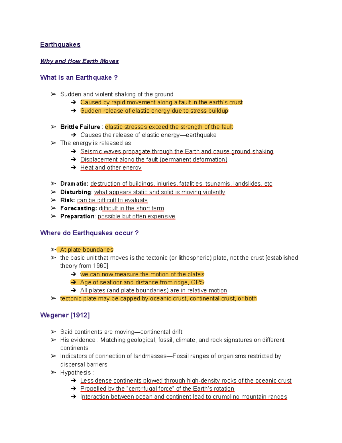 Earthquakes - earthquake lecture notes - Earthquakes Why and How Earth ...