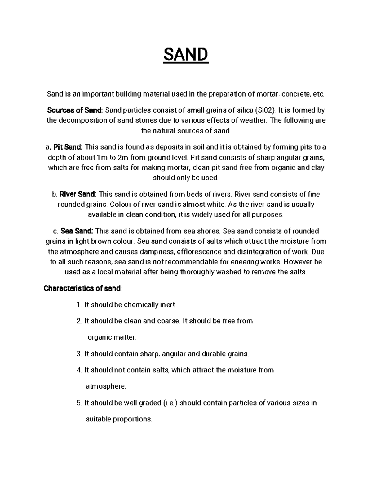 SAND - Building material and construction notes - SAND Sand is an ...