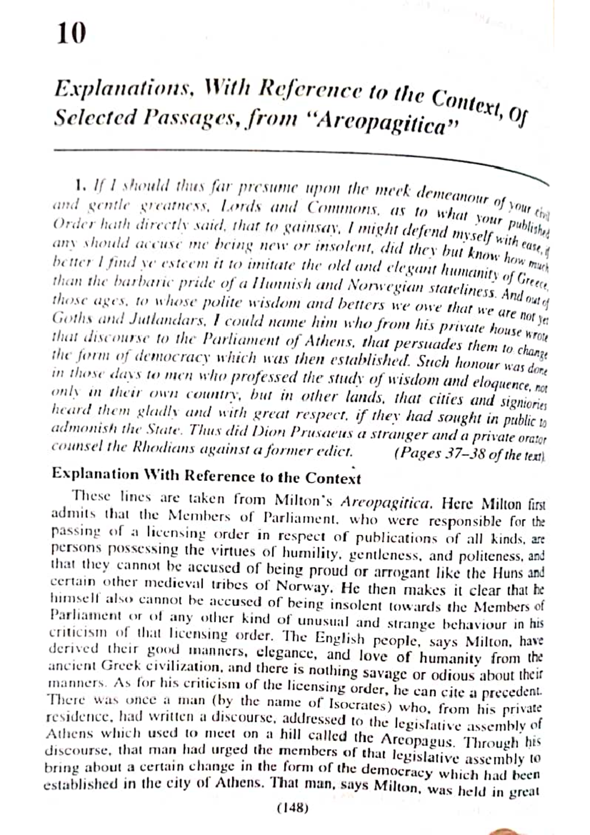 Areopagitica - References and paraphrase - 10 Explanations, With ...