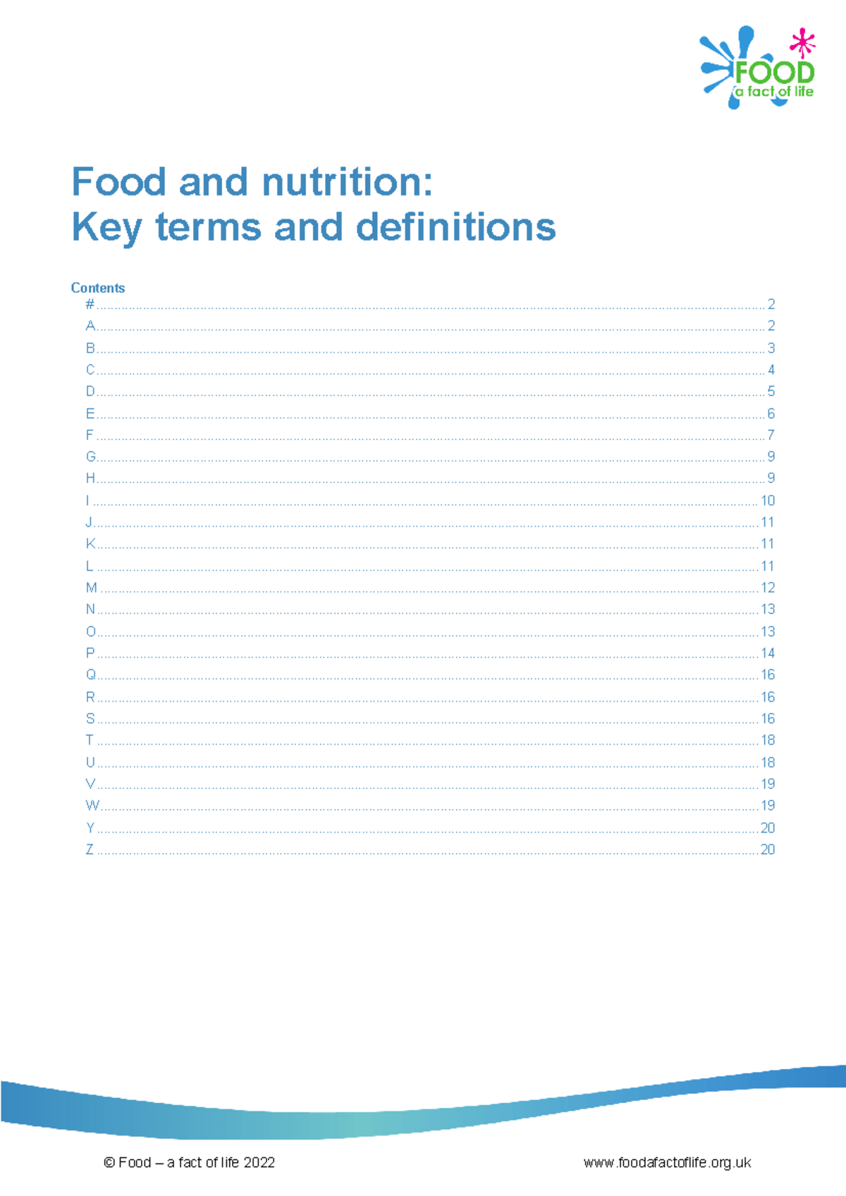 Food-and-nutrition key-terms-and-definitions - Food and nutrition: Key ...