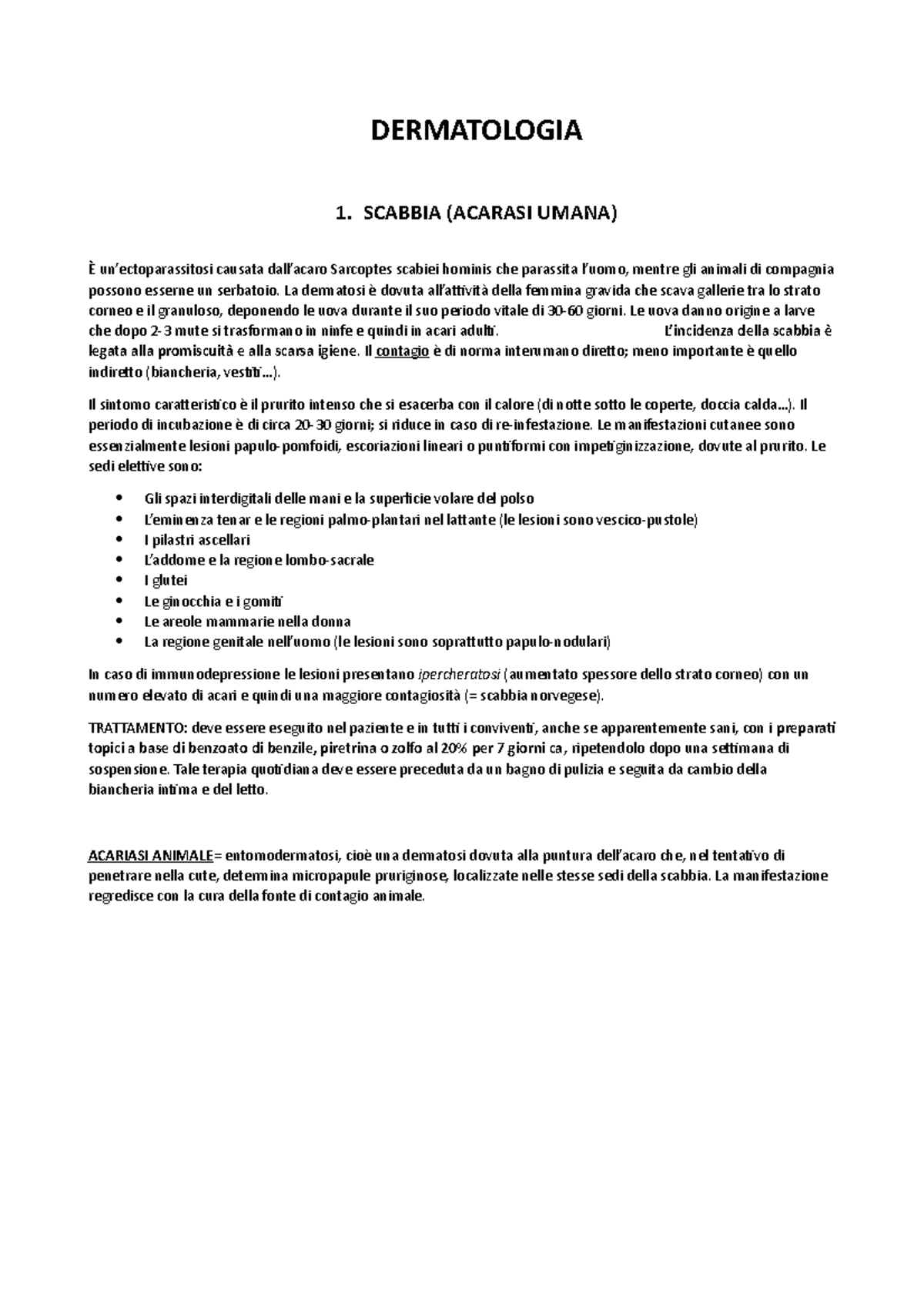 Dermatologia - tutto quello che serve per l'esame - DERMATOLOGIA 1 ...
