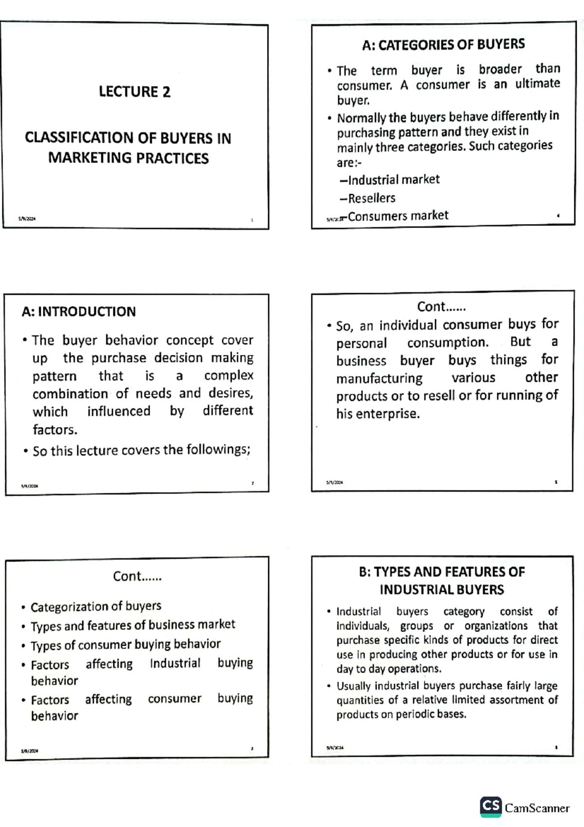 Classification OF Buyers IN Marketing Practices - Consumer Behavior ...