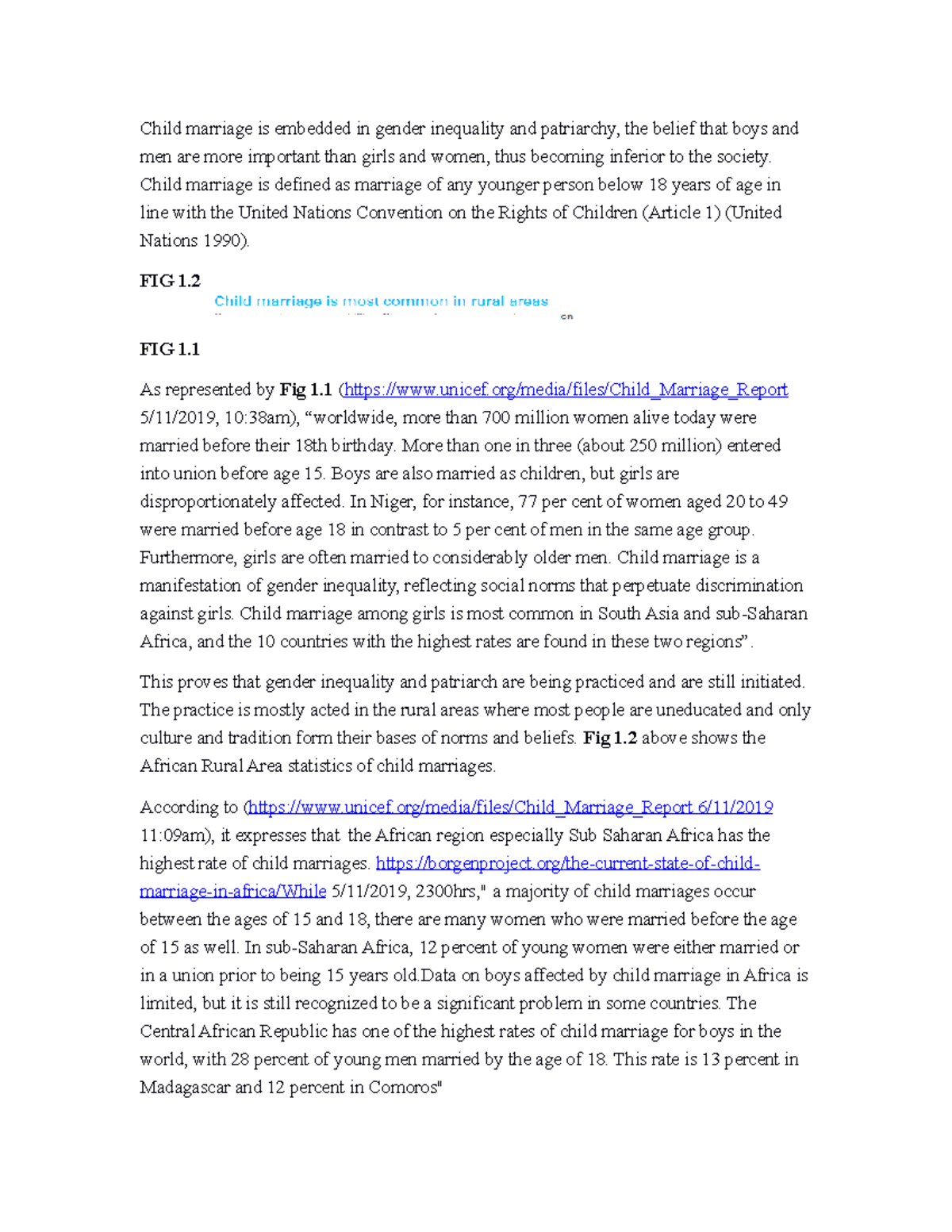 Child marriage is embedded in gender inequality and patriarchy 2 ...