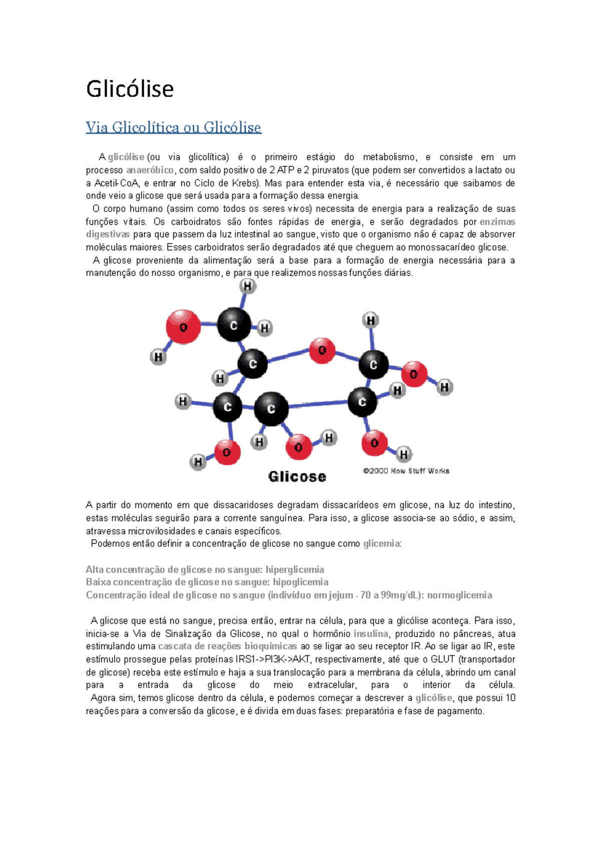 Glicólise - resumo bioqumica - Glicólise Via Glicolítica ou Glicólise A ...