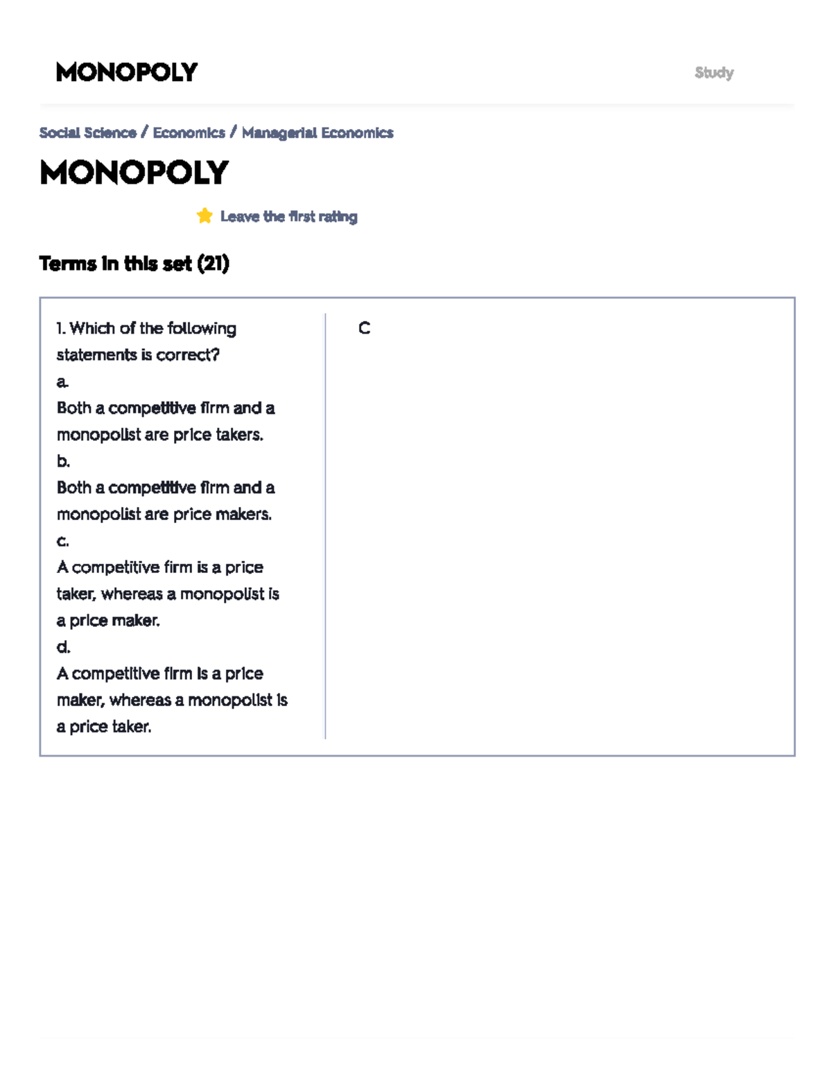 Monopoly - PHOSXOBCOBDSPO - Mathematics for Economics 1 - Studocu