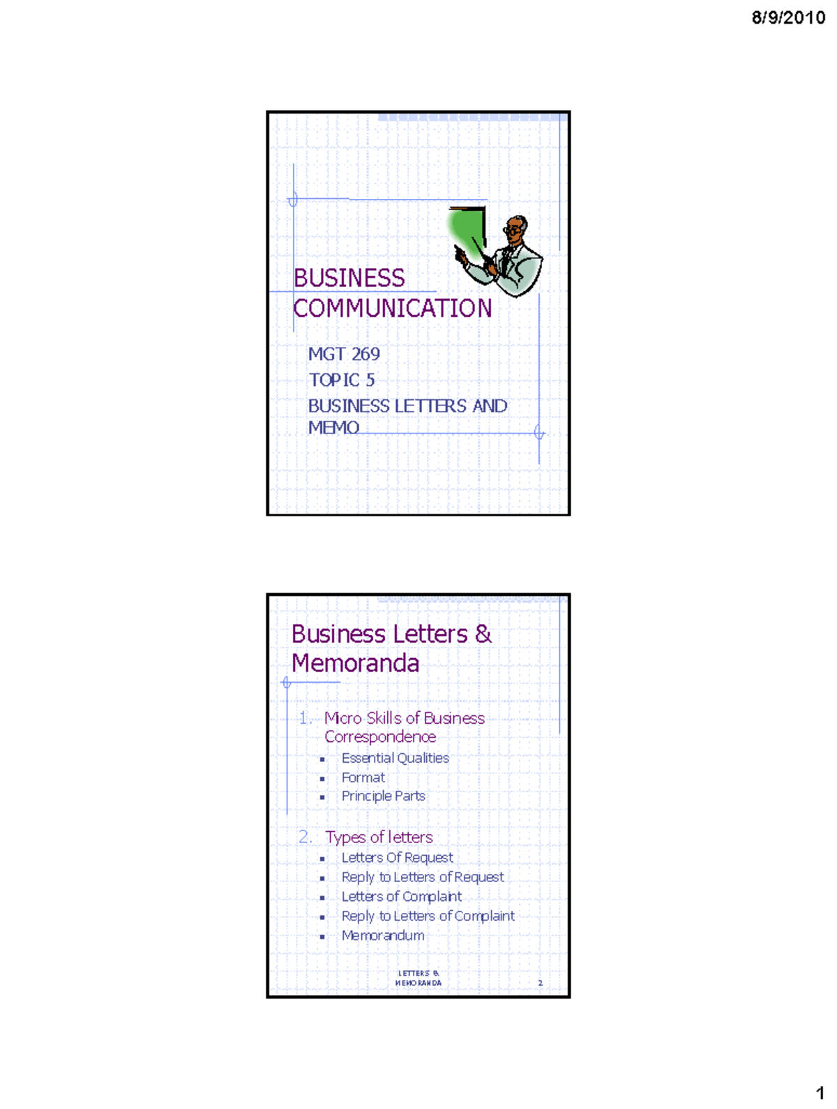 67849708 Topic 5 Business Letter - BUSINESS COMMUNICATION MGT 269 TOPIC ...