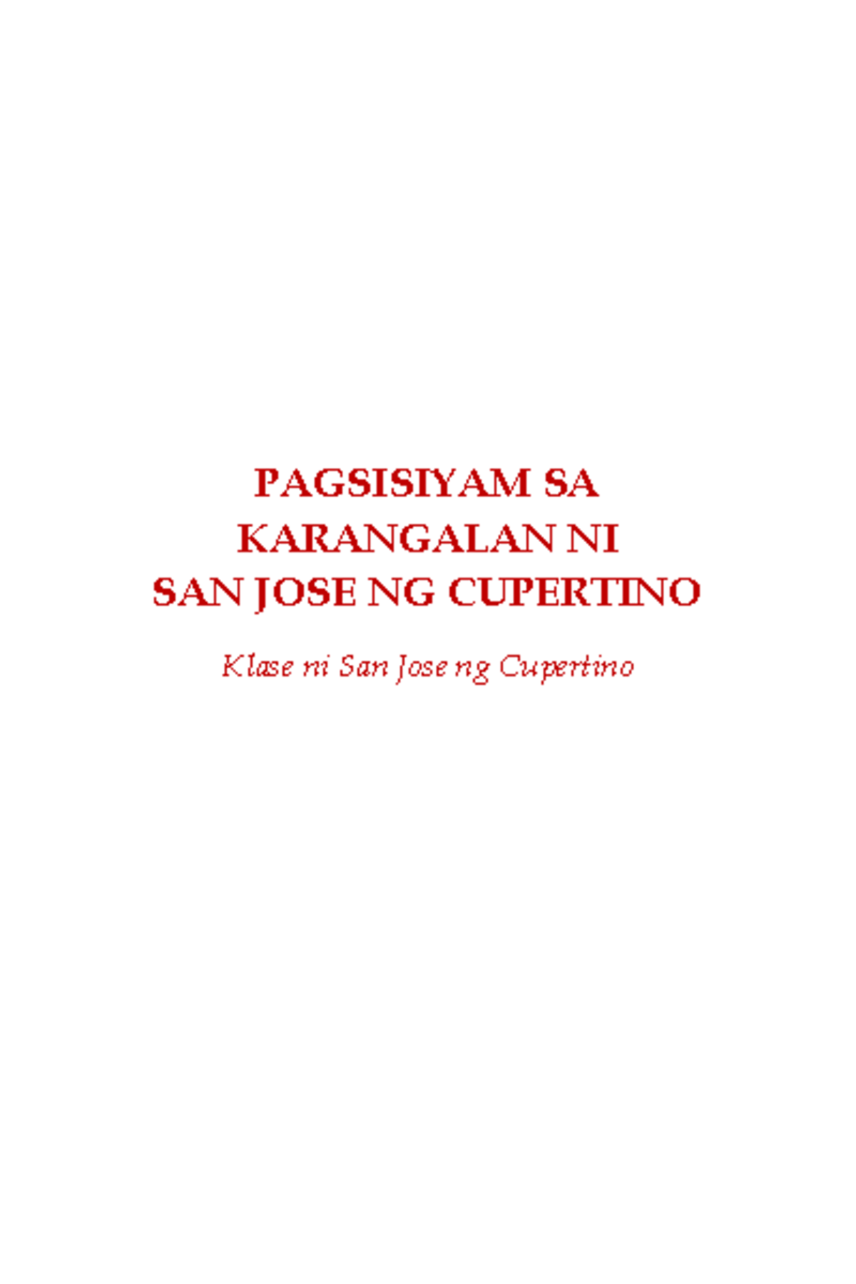 SJOC-Novena - Novena - PAGSISIYAM SA KARANGALAN NI SAN JOSE NG ...