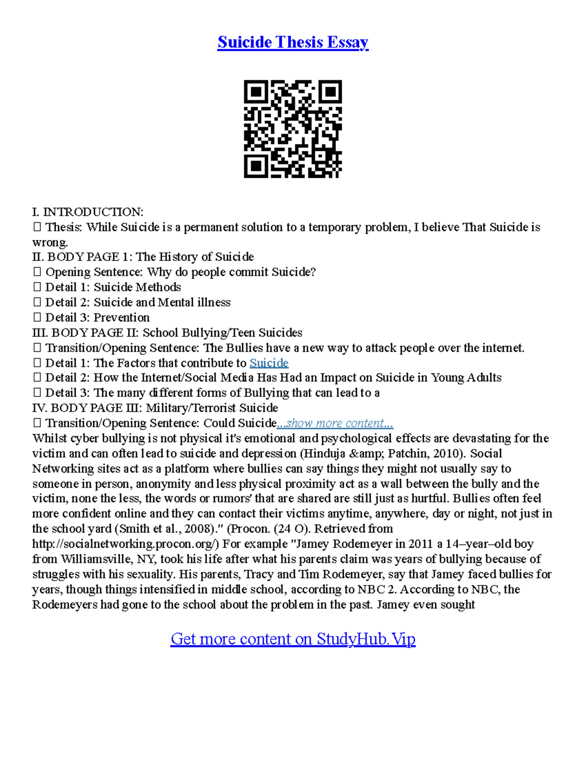 Title Examples For Essays - Suicide Thesis Essay I. INTRODUCTION ...