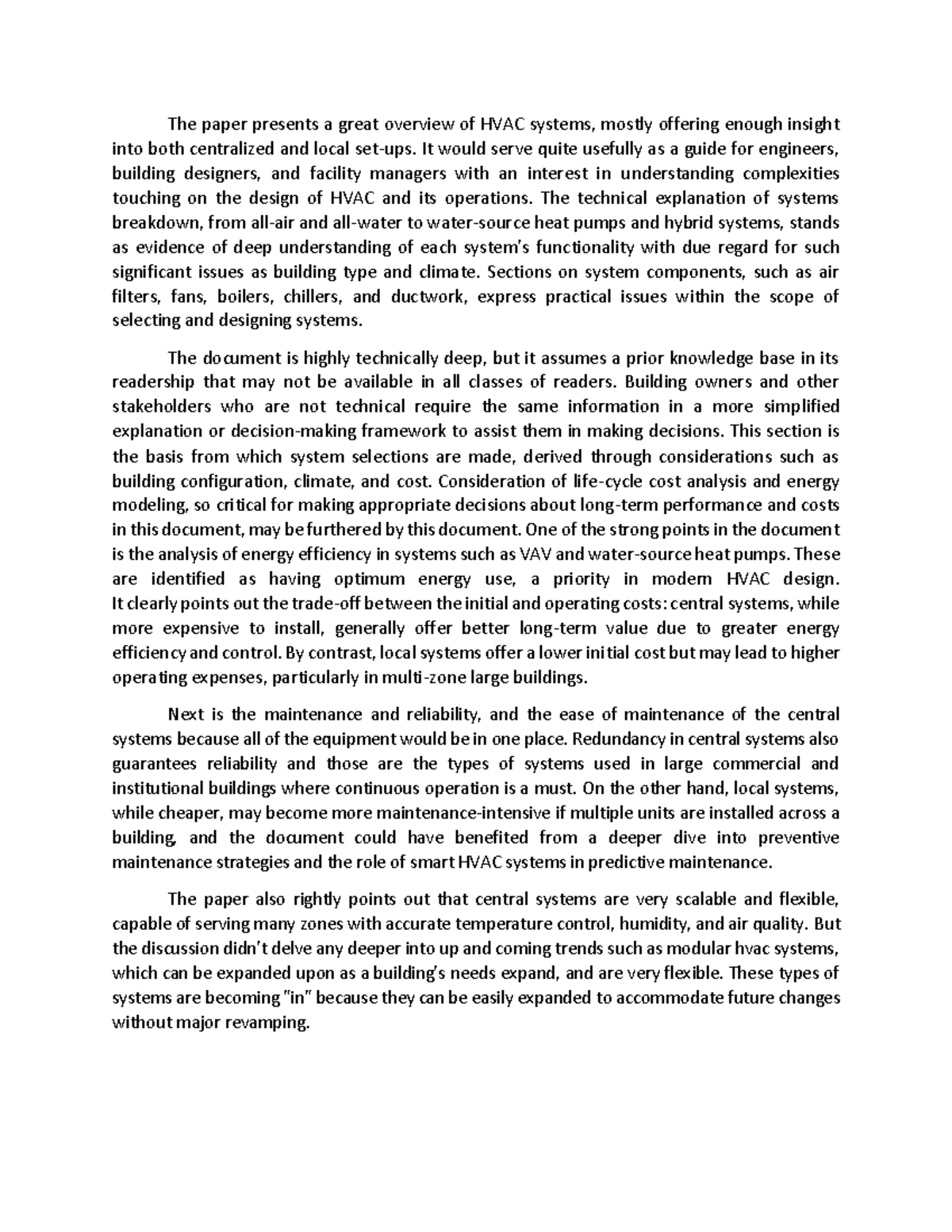 Overview of HVAC systems - It would serve quite usefully as a guide for ...