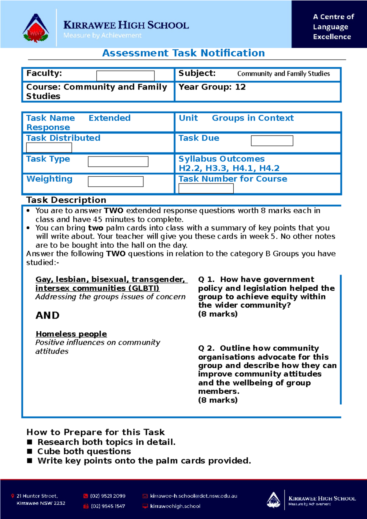 12 CAFS Task 2 Notification 2023 - Assessment Task Notification Faculty ...