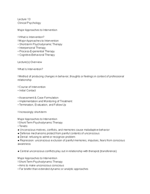 Clinical Psychology Notes - **Lecture 3 – Research Methods in Clinical ...
