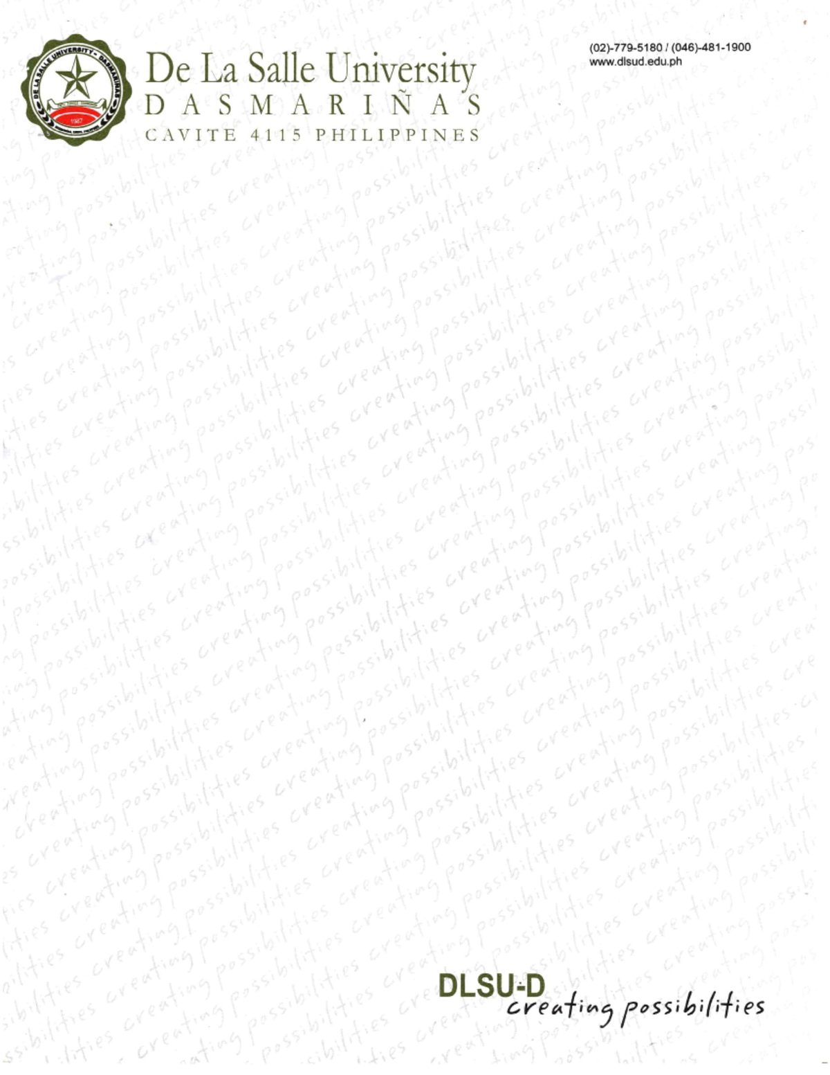 2DLSU D Letterhead template - research - Studocu