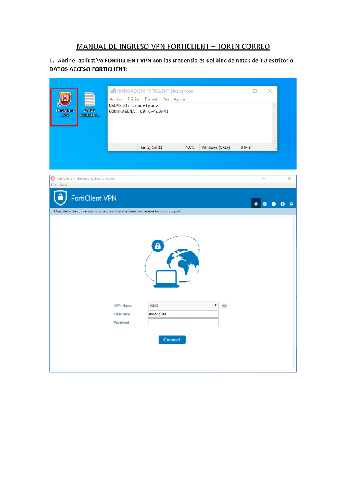 Manual Acceso Forticlient - Token Correo - logistica - MANUAL DE ...
