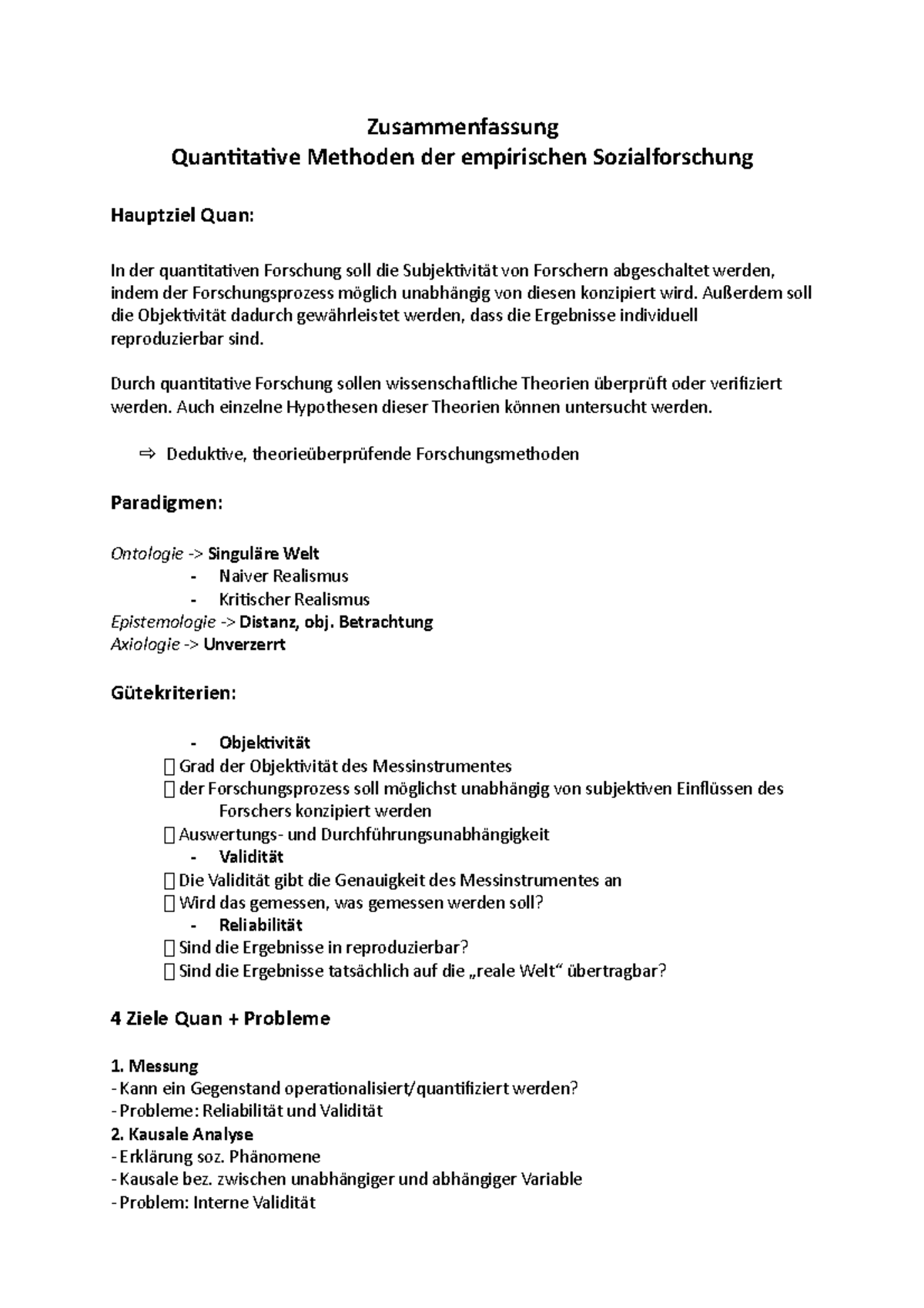 Quantitative Methoden - Zusammenfassung Quantitative Methoden der ...