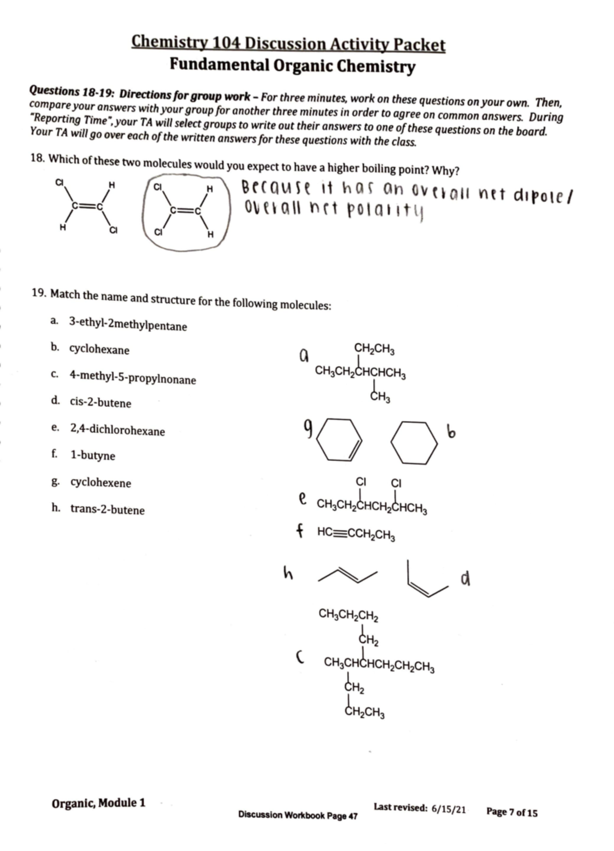 Module 1: Fundamental Organic Chemistry - Chemistry 10 4 Di scussion ...