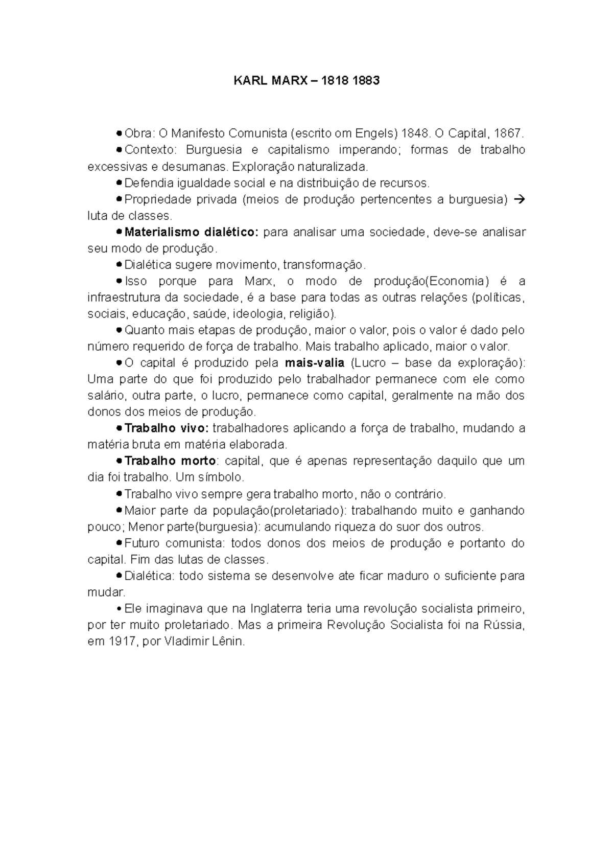 KARL MARX - Resumo Política e Jornalismo Político - KARL MARX 1818 1883 ...