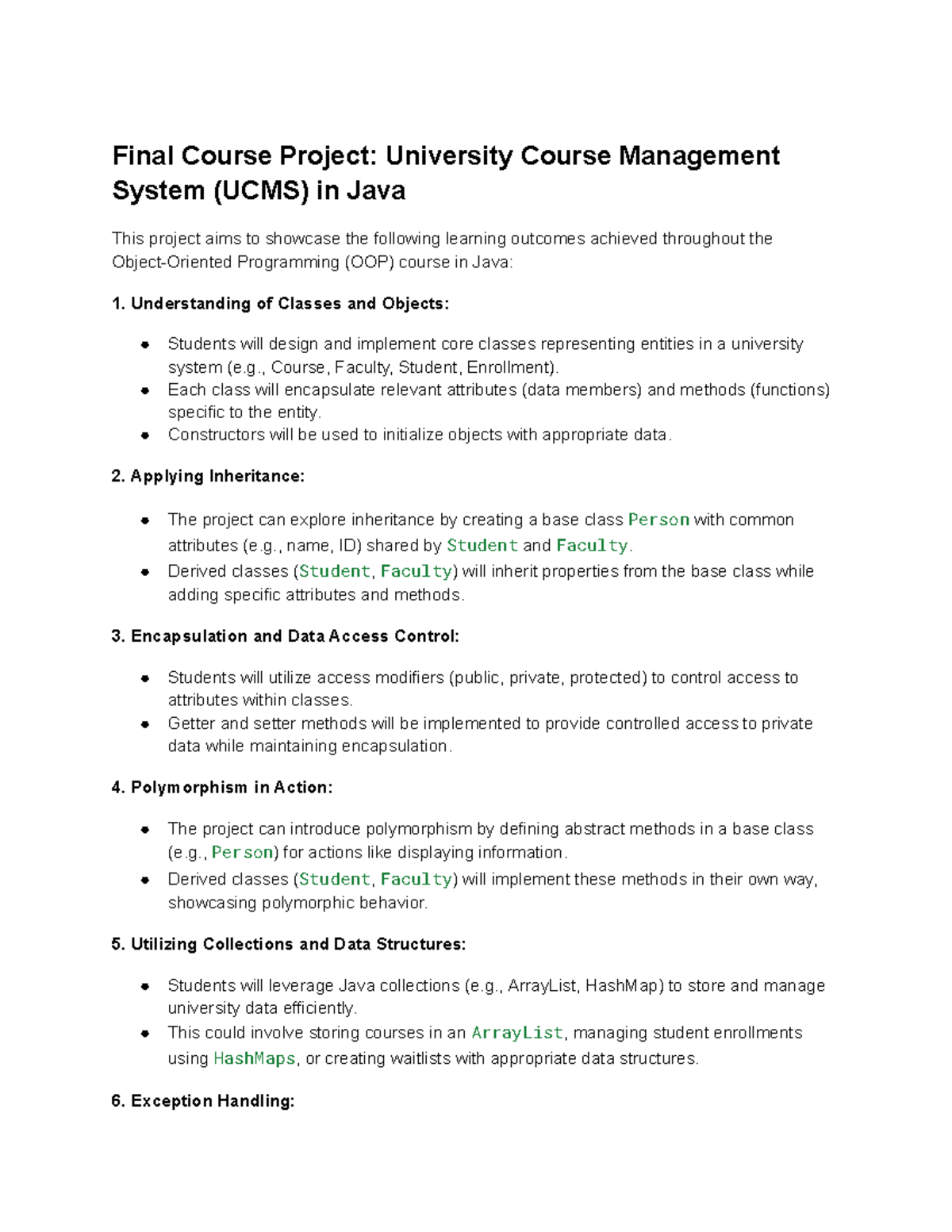 Final Course Project University Course Management System (UCMS) in Java - Final Course Project ...