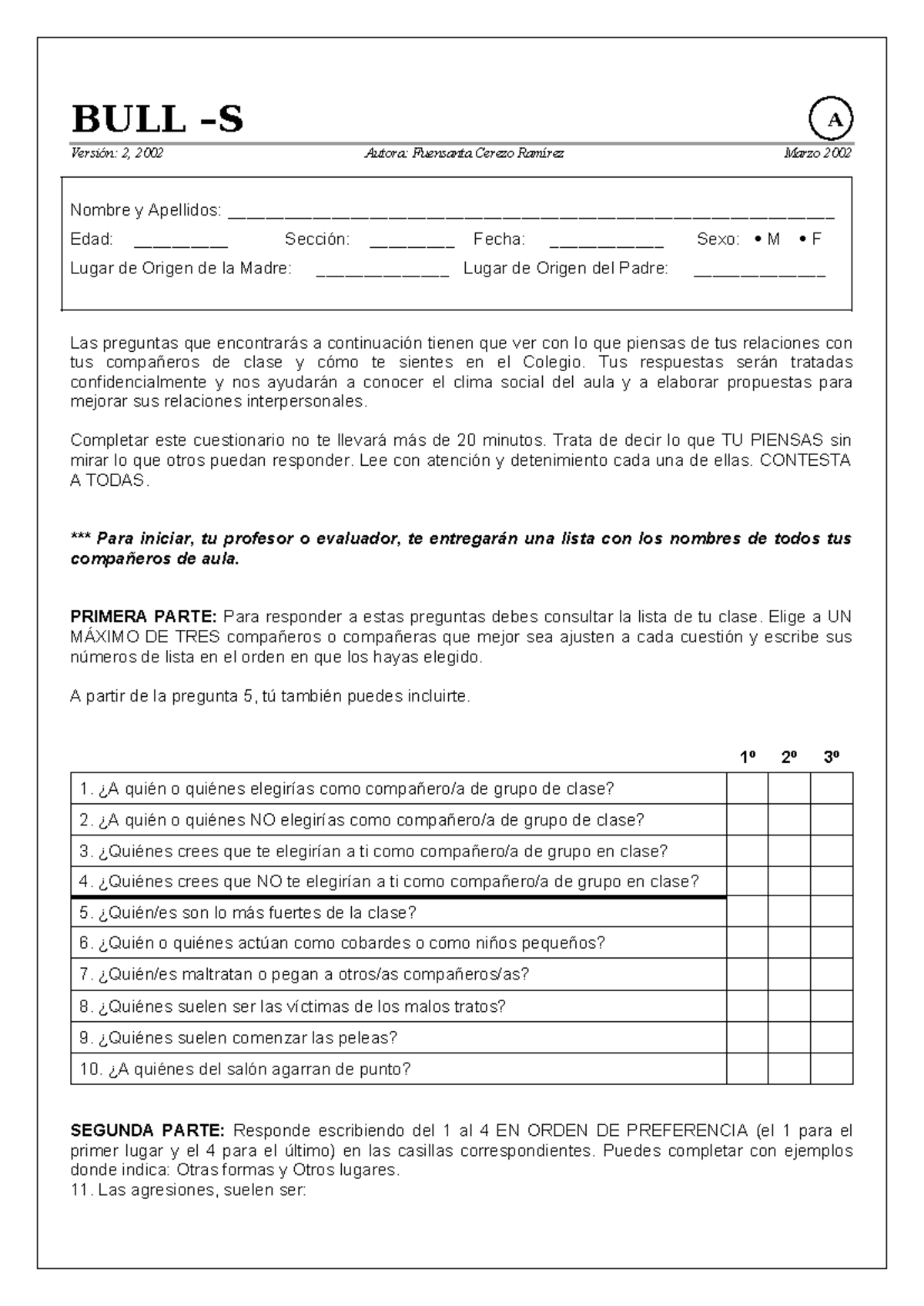 148551398 BULL S Modificado - BULL –S Versión: 2, 2002 Autora ...