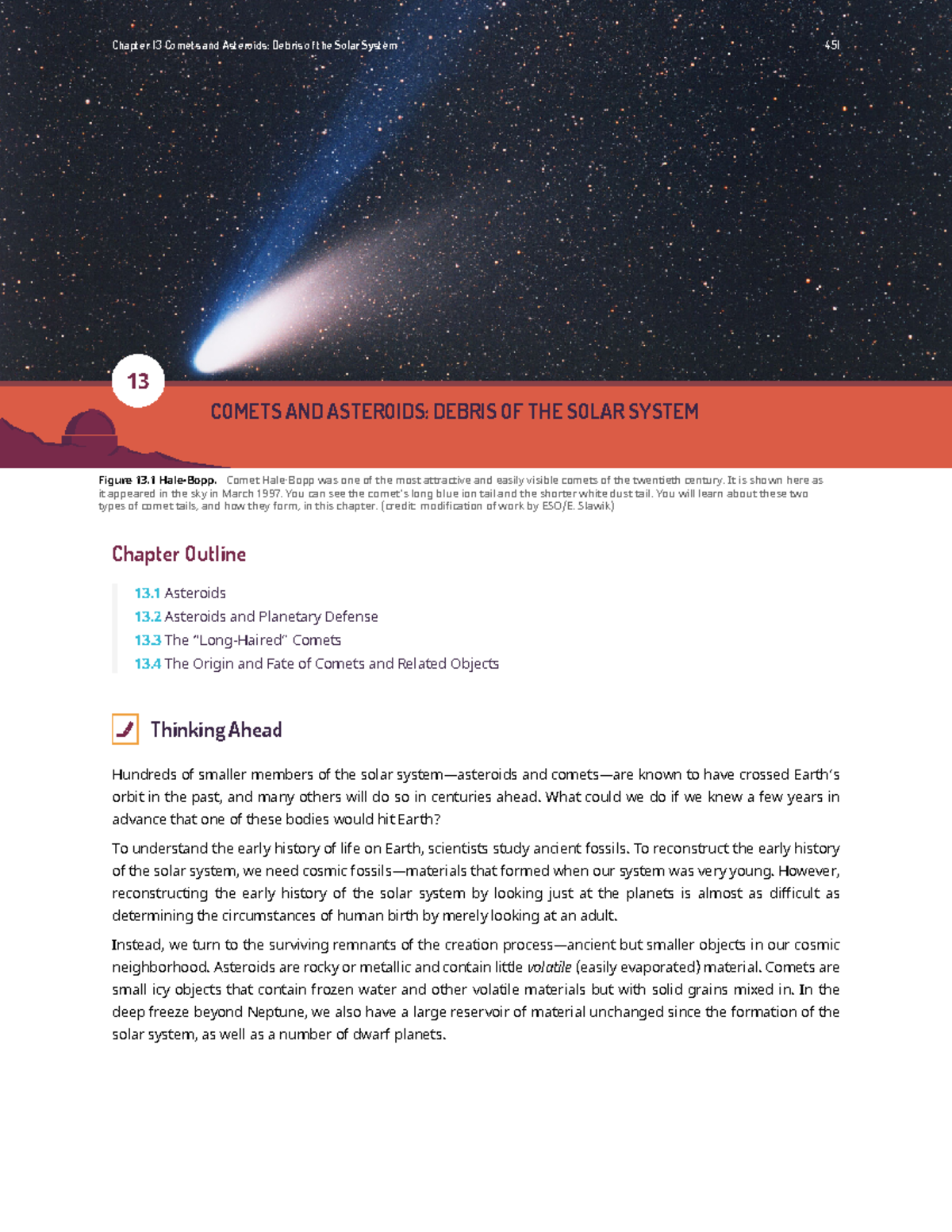 Chapter 13- Comets and Asteroids- Debris of the Solar System - Chapter Outline 13 Asteroids 13 ...