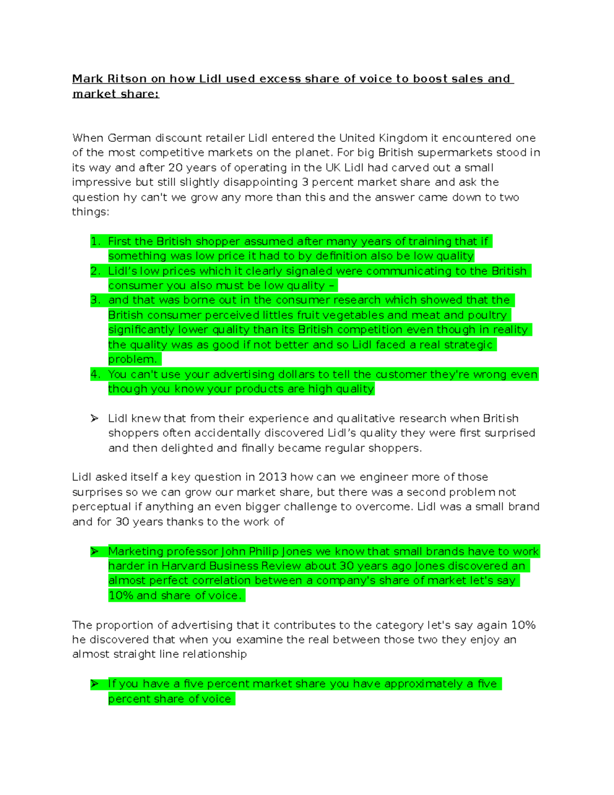 Mark Ritson on how Lidl used excess share of voice to boost sales and ...