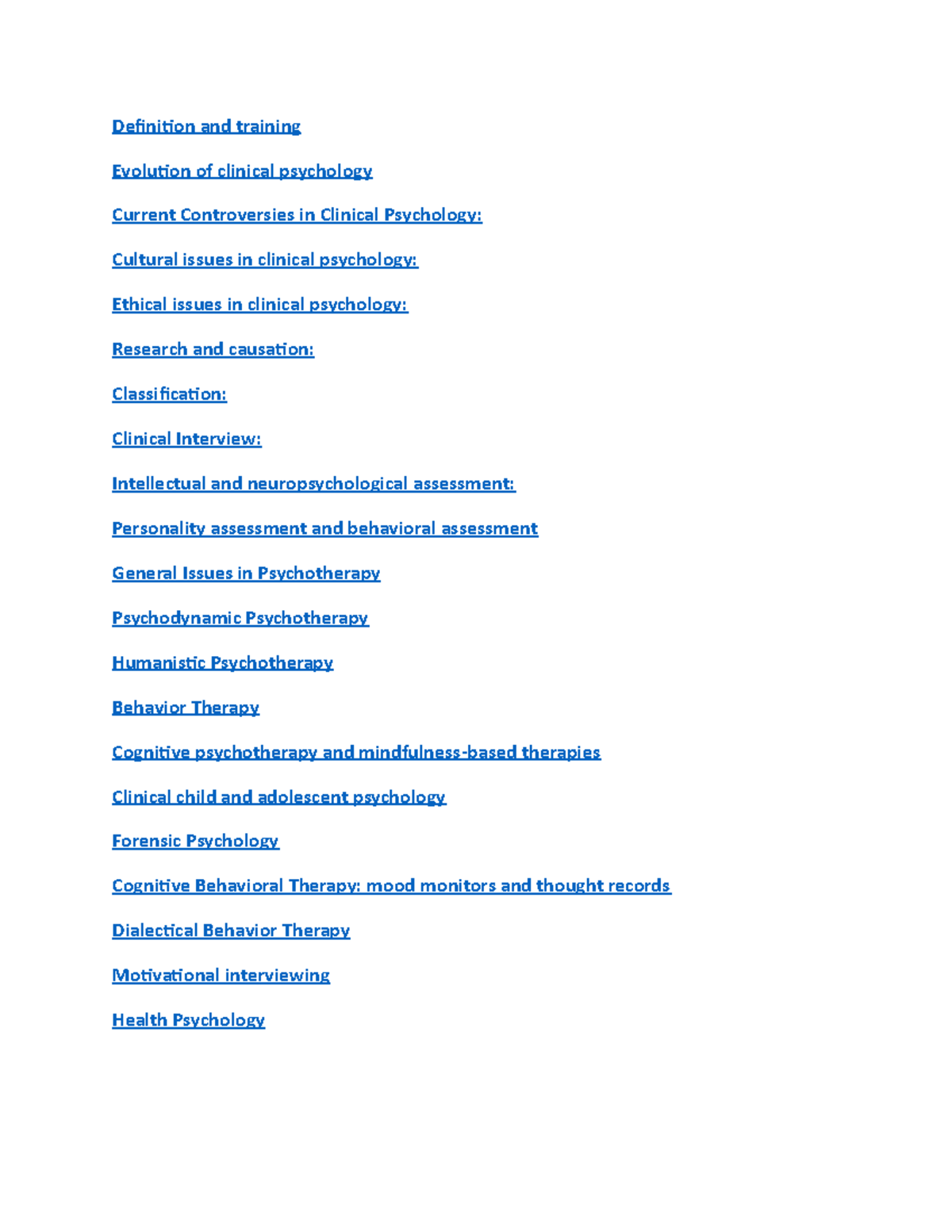 Clinical psychology notes - Definition and training Evolution of ...