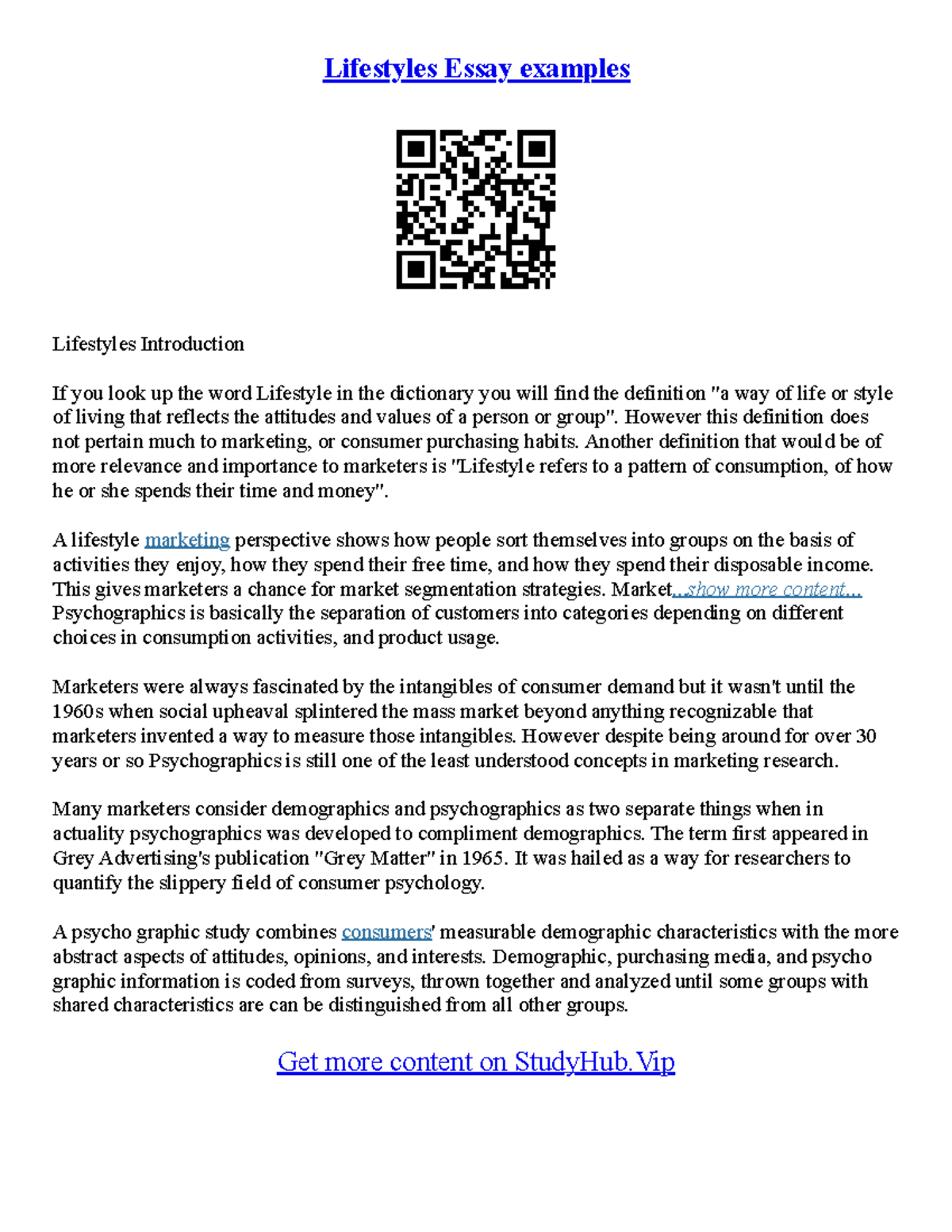 Examples Of Essays About Life - Lifestyles Essay examples Lifestyles ...