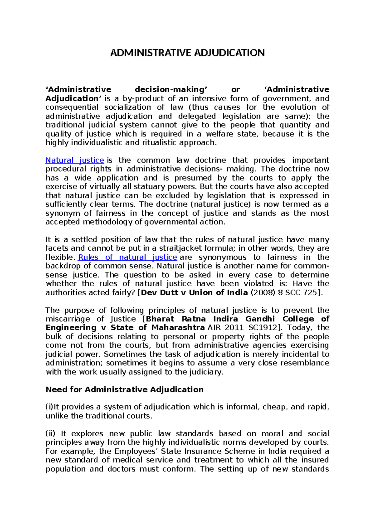 Administrative Adjudication - ADMINISTRATIVE ADJUDICATION ...
