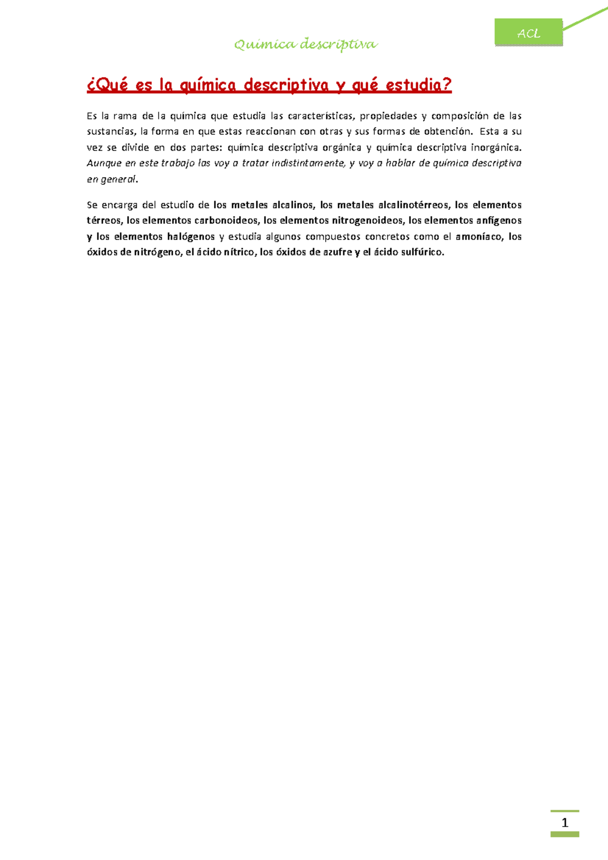 Quc3admica-descriptiva 2 - Química descriptiva ¿Qué es la química ...