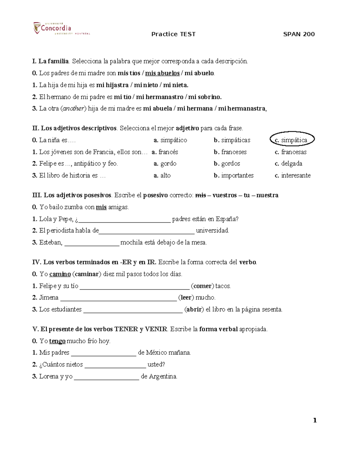 SPAN 200-W24-Practice TEST-Questions Answer Keys - Practice TEST SPAN ...