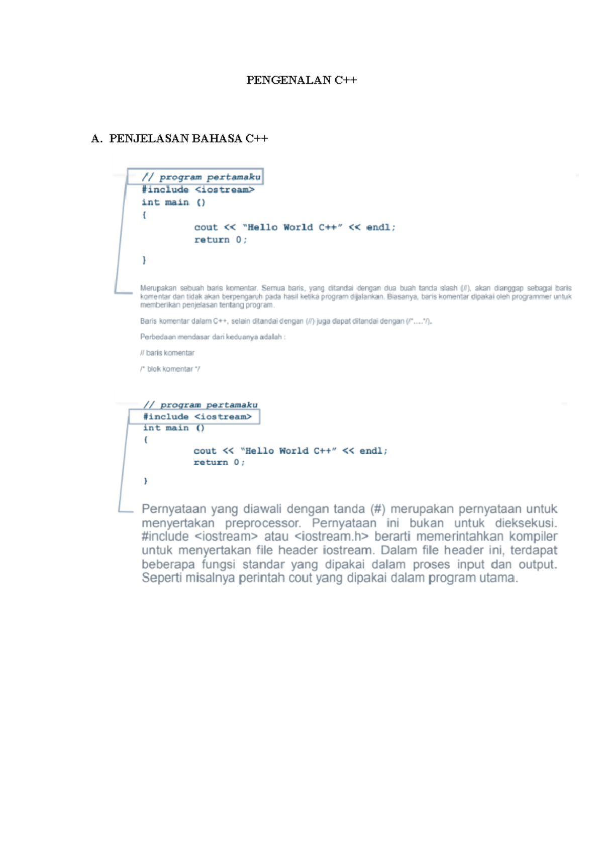 Materi Pengenalan C++ - PENGENALAN C++ A. PENJELASAN BAHASA C++ B ...