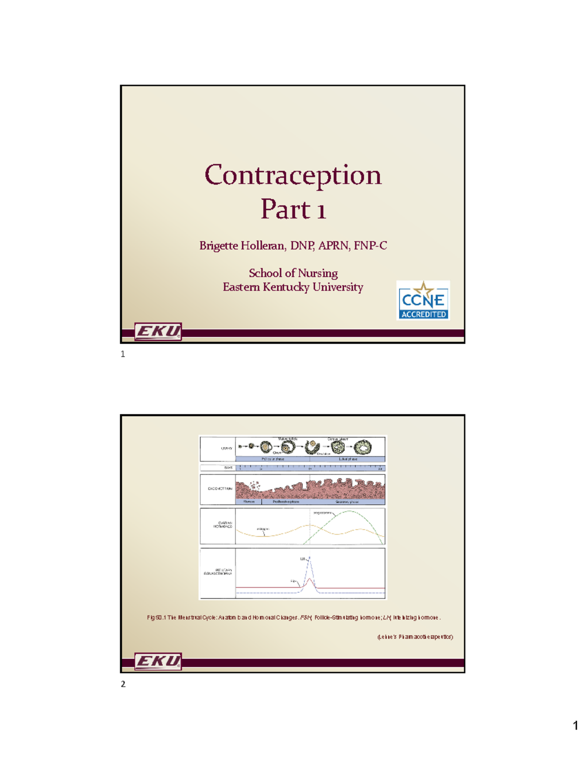 Contraception Part 1 Handout - 1 Contraception Part 1 Brigette Holleran ...