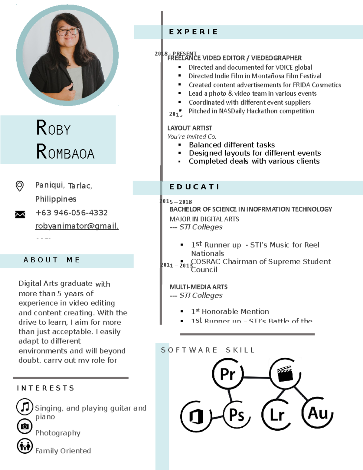 RR CV - Hello World - HHsD 2013 FREELANCE VIDEO EDITOR / VIEDEOGRAPHER ...