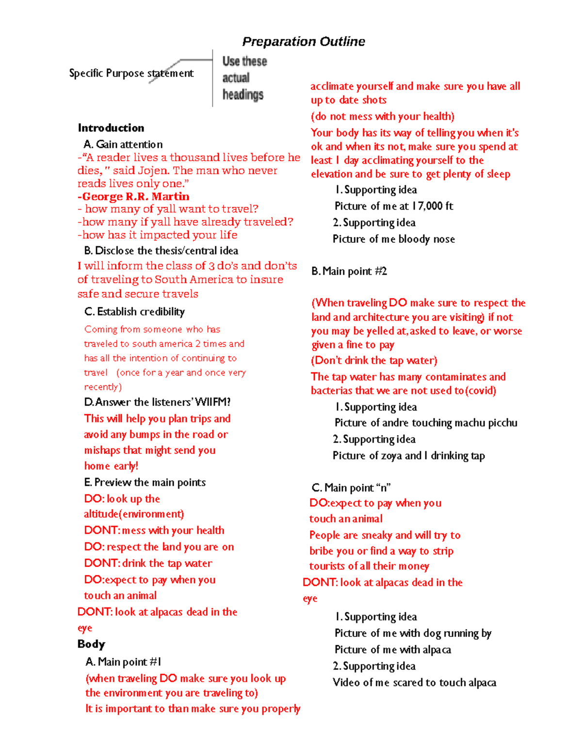 COM100 prep outline final - Preparation Outline Specific Purpose ...