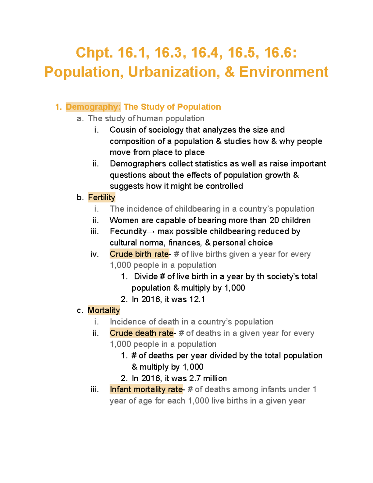 Chpt 16 notes-5 - chapter notes - Chpt. 16, 16, 16, 16, 16: Population ...