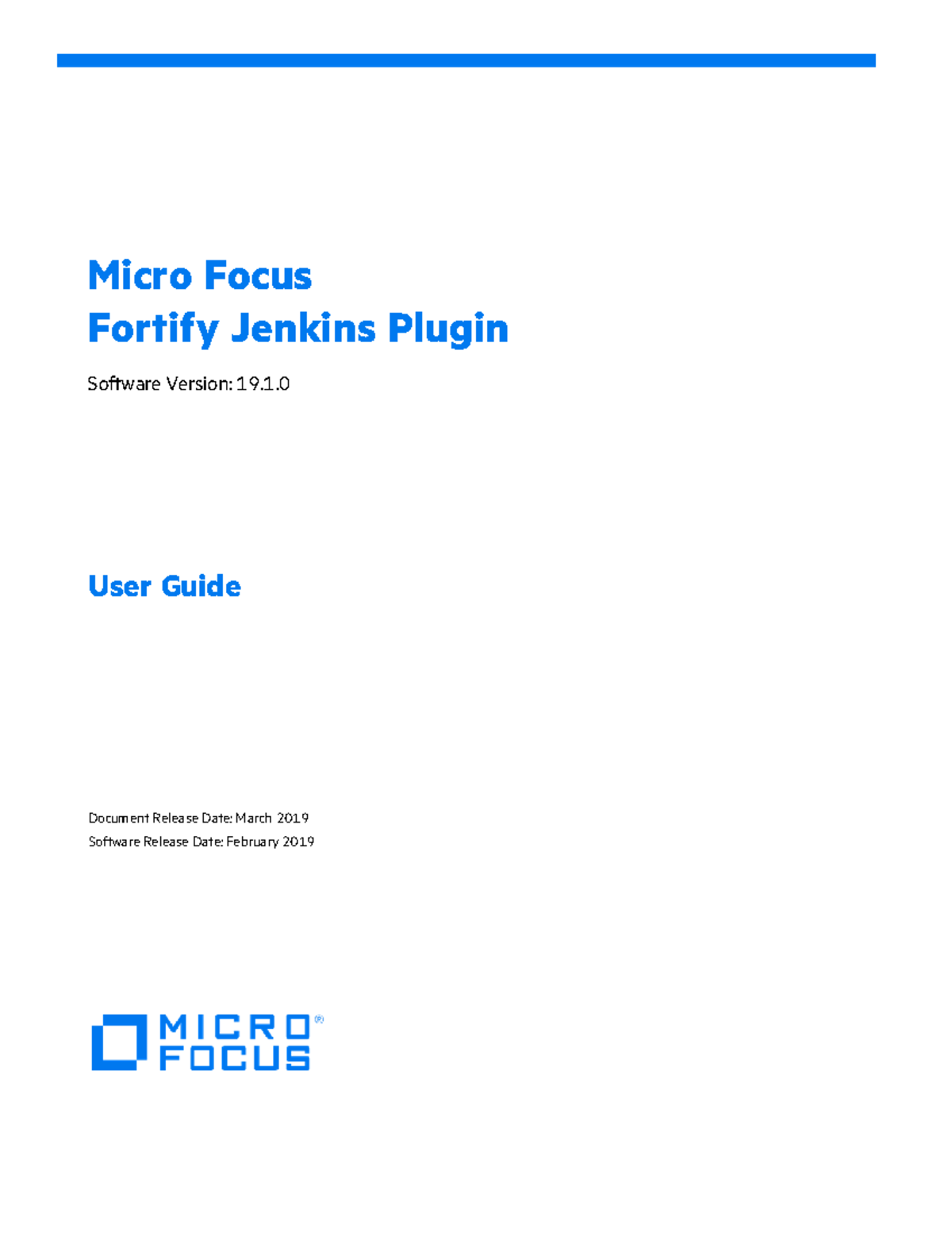 Jenkins Plugin Guide 19 - Micro Focus Fortify Jenkins Plugin Software Version: 19. User Guide ...