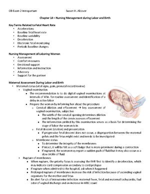 Chapter 12 key concepts - Chapter 12 Nursing Management During ...