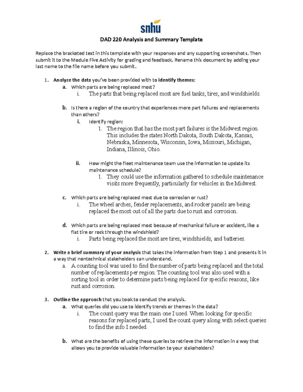 5-2 Activity Analysis and Summary - DAD 220 Analysis and Summary ...