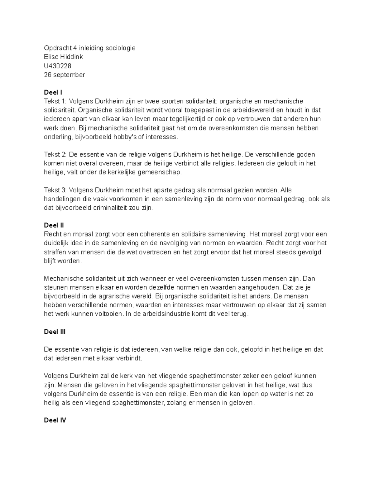 Opdracht 4 inleiding sociologie - Opdracht 4 inleiding sociologie Elise ...