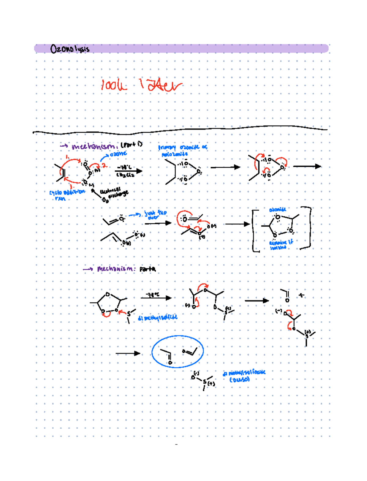 Ch 335 Lecture: 7 - Ozonolysis I.Y mechanism Parti s ozone Tigers as Ii ...