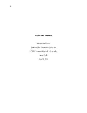 PSY222 Module Two Activity - Module Two Activity MarQuetta Williams ...