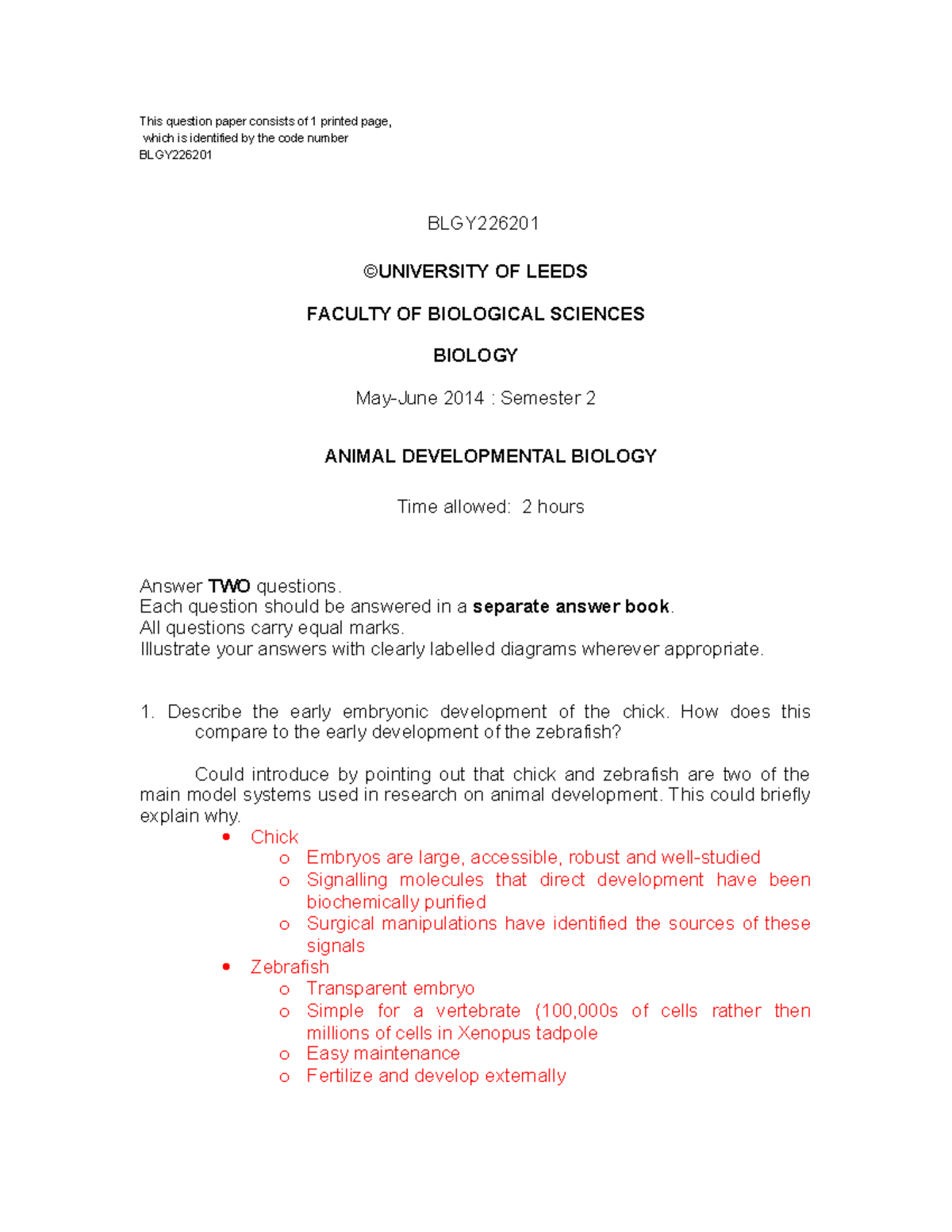 Sample Practice Exam 2014 Answers This Question Paper Consists Of 1 Printed Page Which Is