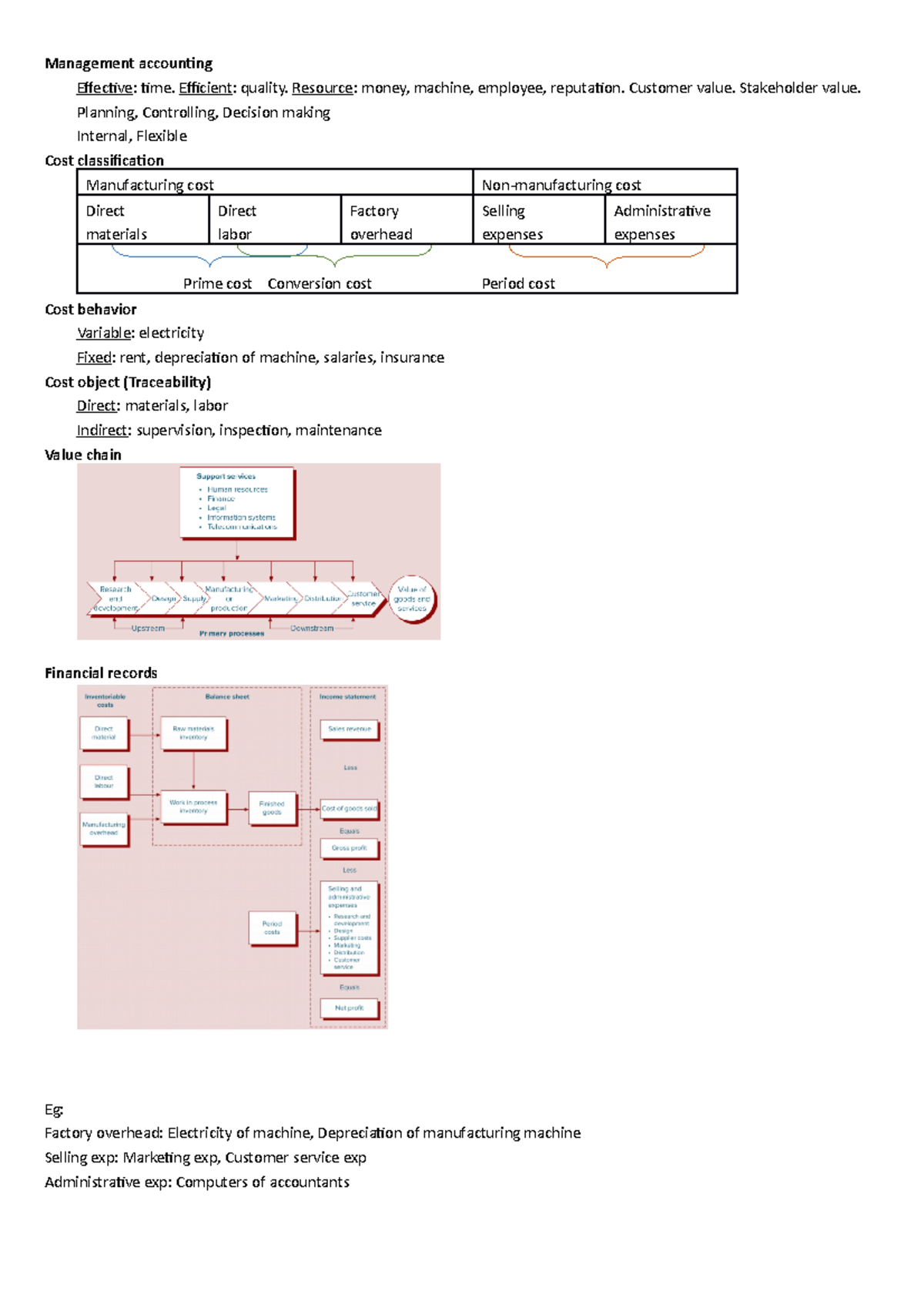 Note1 - NOTE - Management accounting Effective: time. Efficient ...