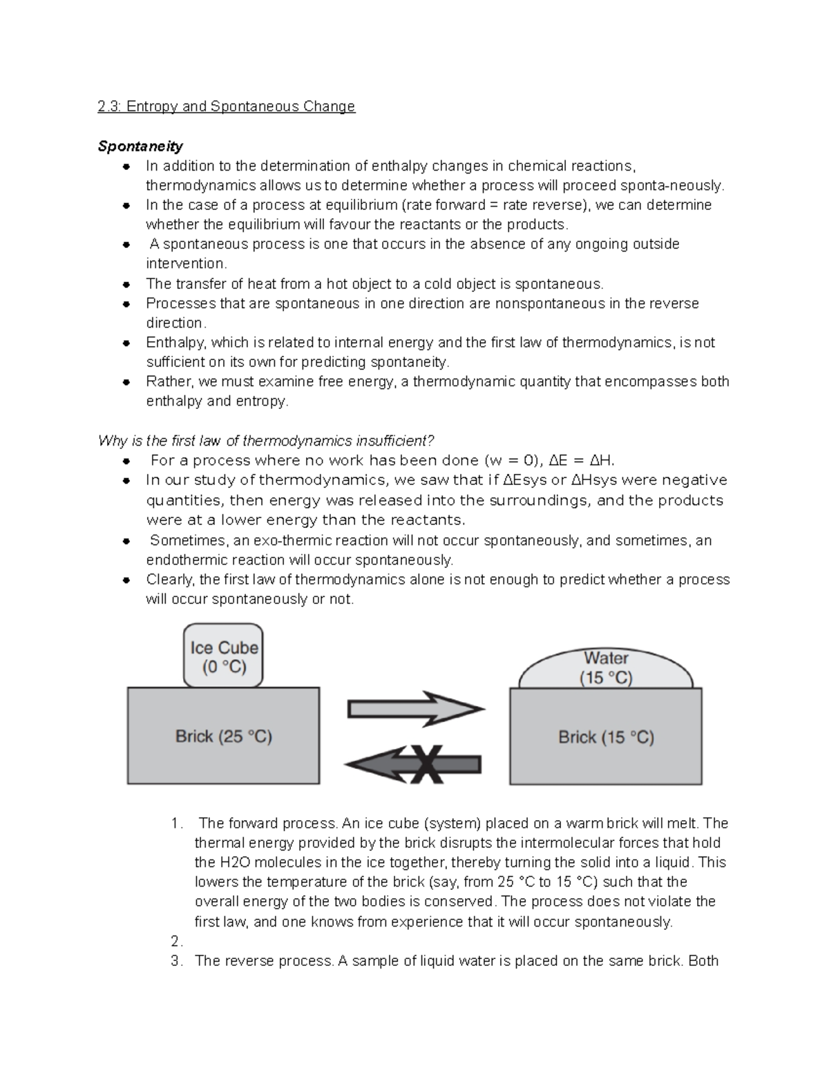 2.3 & 2.4 Thermodynamics Reading - 2: Entropy and Spontaneous Change ...