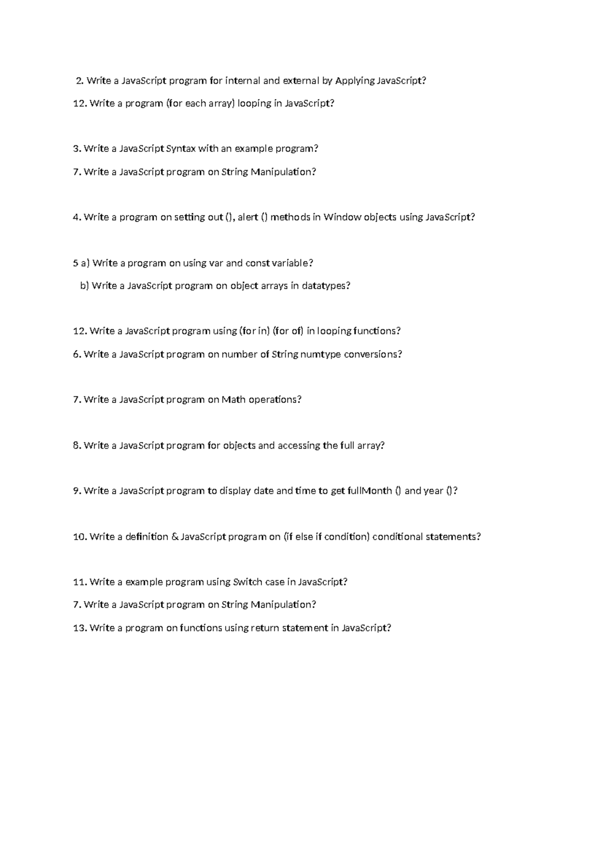 Java - Manual - Write a JavaScript program for internal and external by ...