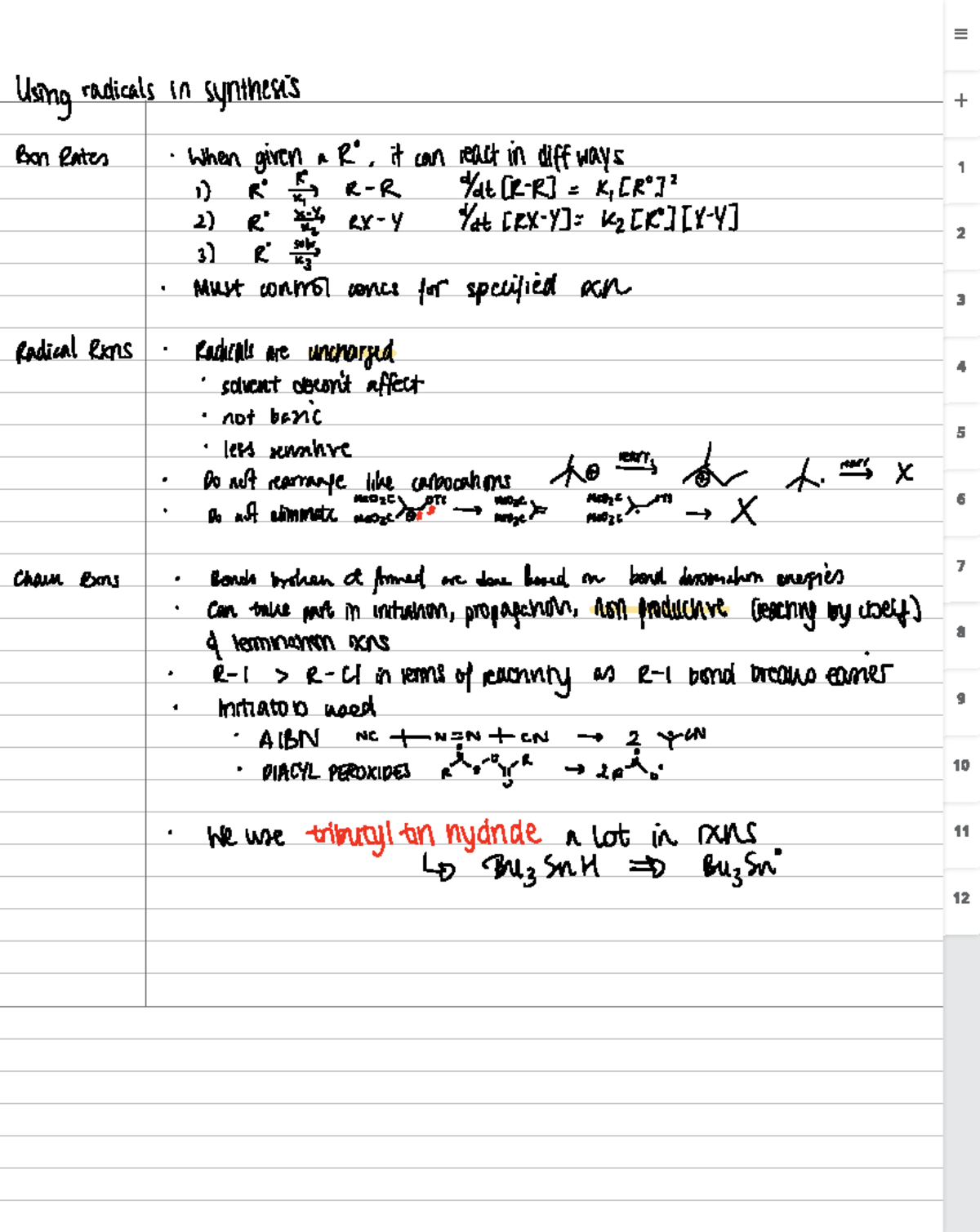 N2 Using radicals in synthesis - Using rain in synthesis Rn Ran ...