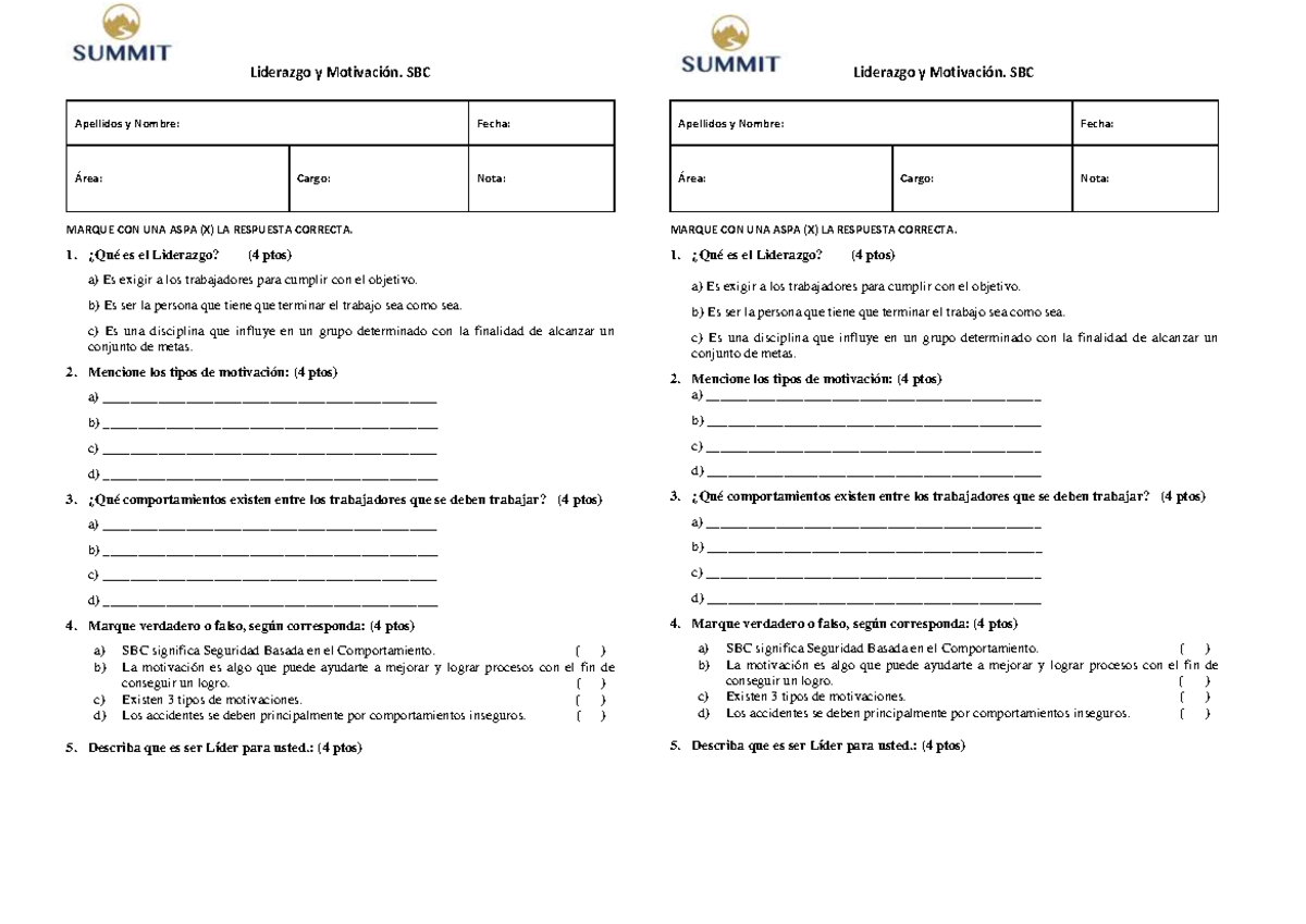 Exam Liderazgo y motivación. SBC - Liderazgo y Motivación. SBC ...